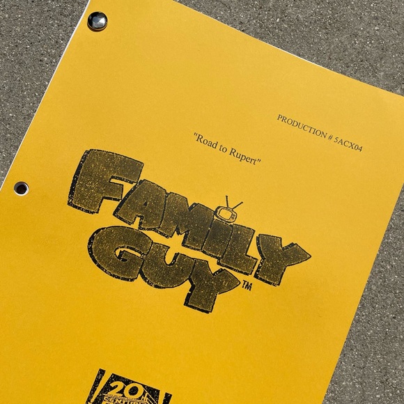Other | Family Guy Road To Rupert 205 Production Used Table Script Seth ...
